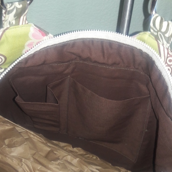 Bags | Euc Floral Spring Pink And Green Two Strap Bag | Poshmark